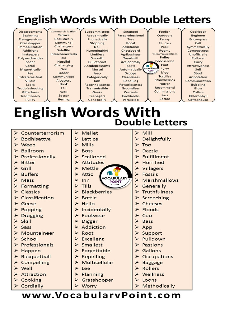 Palabras Con Doble Letras... Spanish | PDF