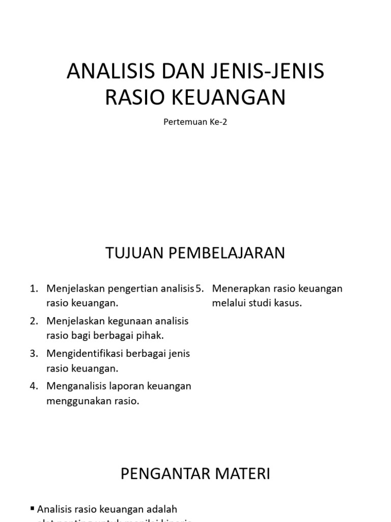 Analisis Dan Jenis-Jenis Rasio Keuangan | PDF