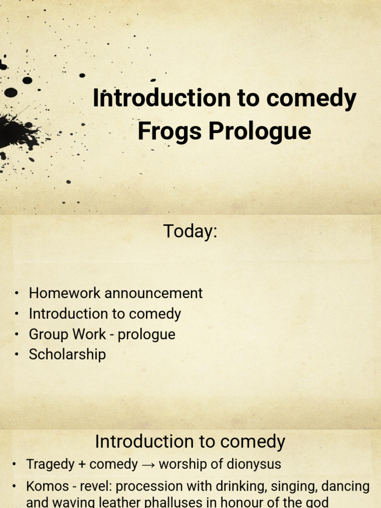 Frogs 1 Introduction To Comedy | PDF | Aristophanes | Comedy