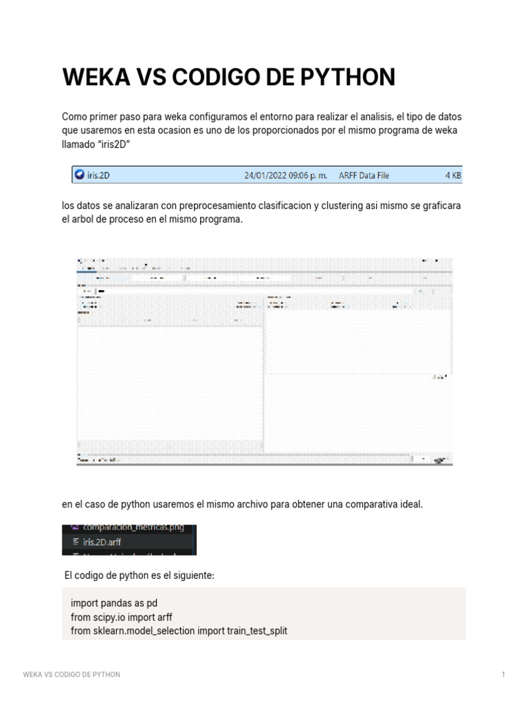 Weka Vs Codigo de Python | PDF | Python (lenguaje de programación) | Ingeniería de software