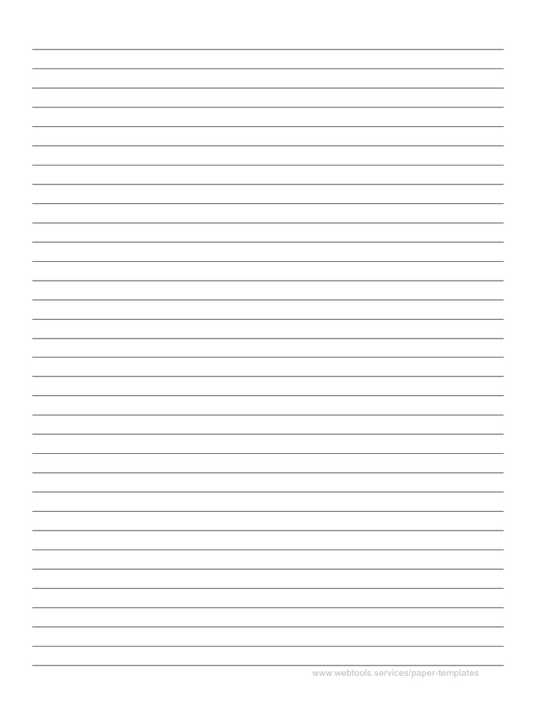 Printable Black Lined Paper Template With 8 MM Line Height-A4 With 0.5 ...