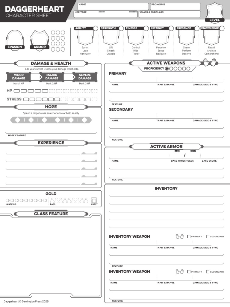 Generic Character Sheet | PDF | Role Playing Games | Tabletop Games