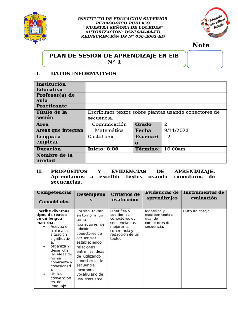 SESION DE APRENDIZAJE COMUNICACION 2do | PDF | Maestros | Aprendizaje