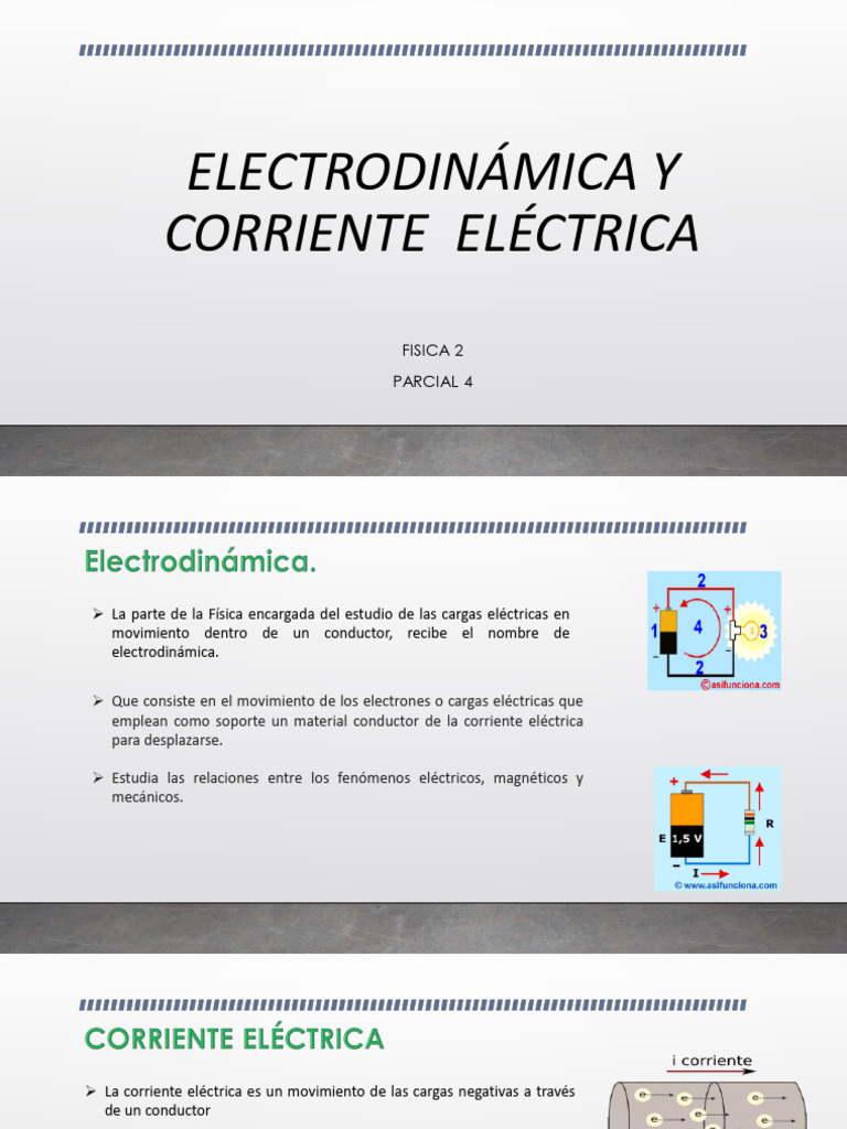Electrodinámica y Tipos de Corriente Eléctrica | PDF | Corriente ...
