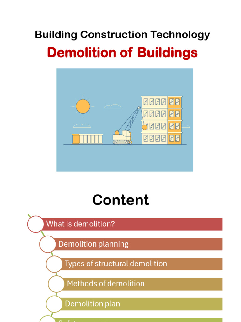 Demolition Techniques and Planning Guide | PDF | Demolition | Waste ...