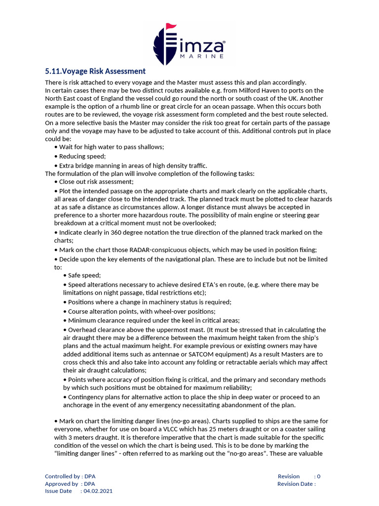 Voyage Risk Assessment Guidelines | PDF | Risk