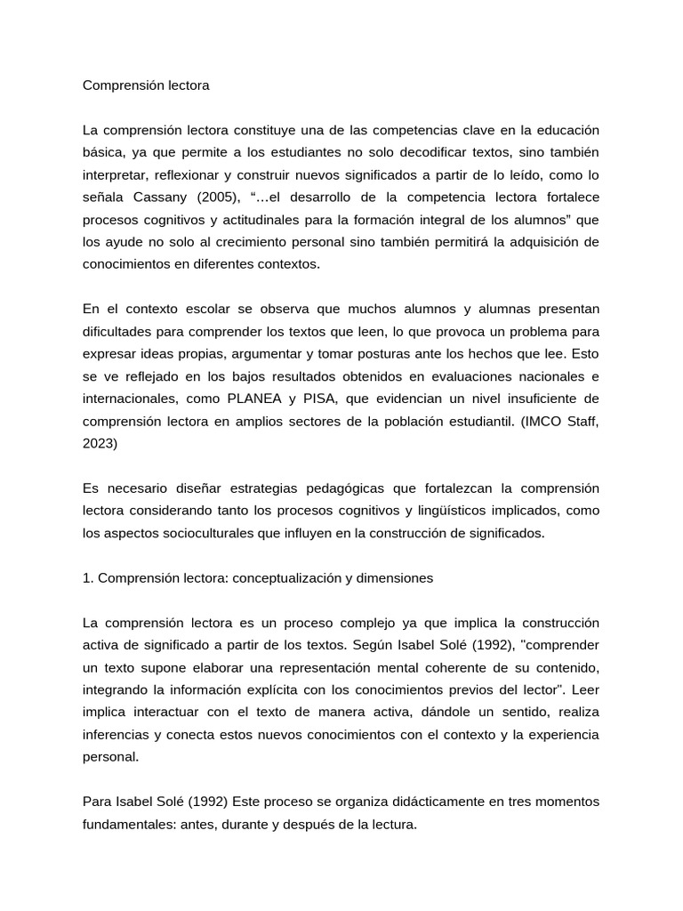 Marco Teórico | PDF | Comprensión lectora | Enseñando