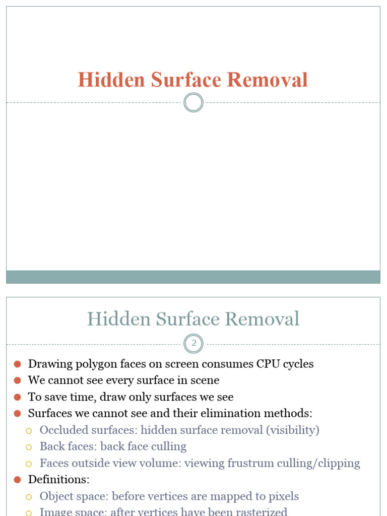 9 - Hidden Surface Removal | PDF | Image Processing | Imaging