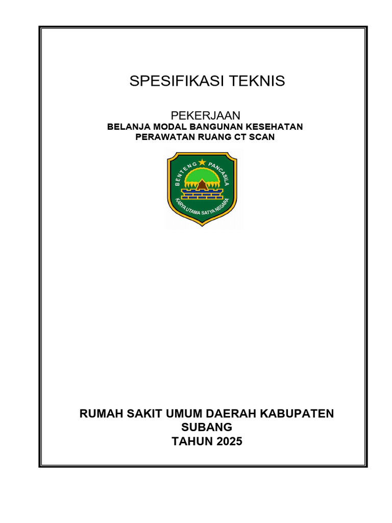 Spek Teknis CT Scan Fixed | PDF