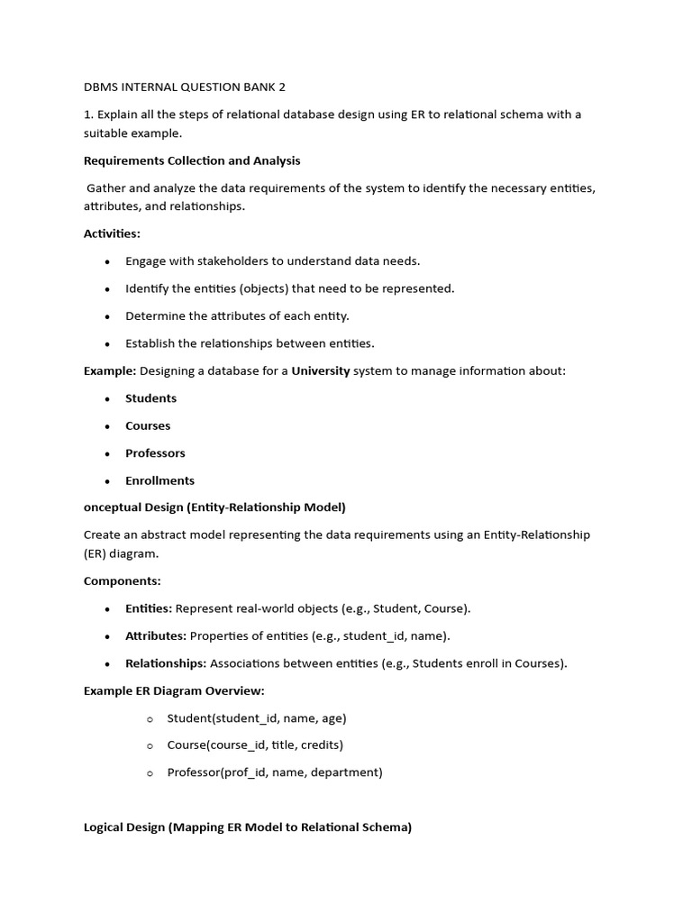 DBMS Internal Question Bank 2 | PDF | Relational Model | Relational Database