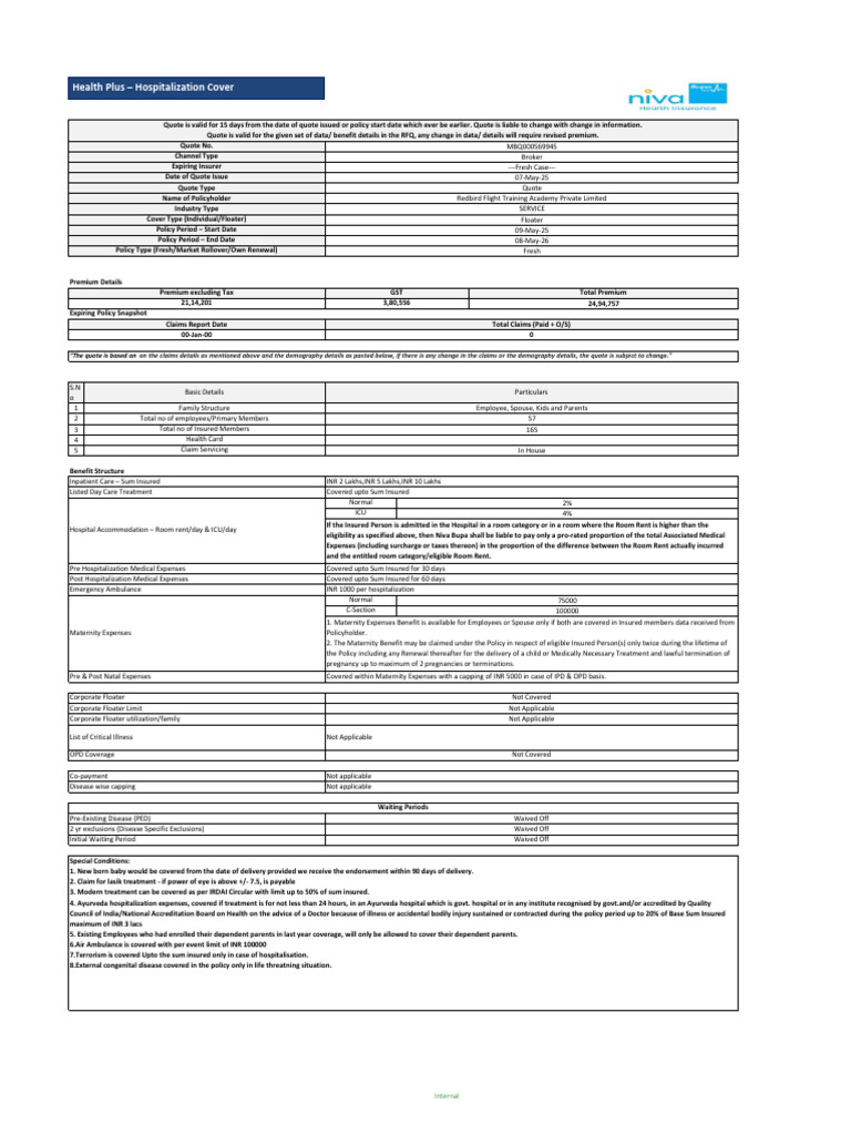 Redbird Fresh Mbq000569943 v1 Quote | PDF | Insurance | In Vitro ...