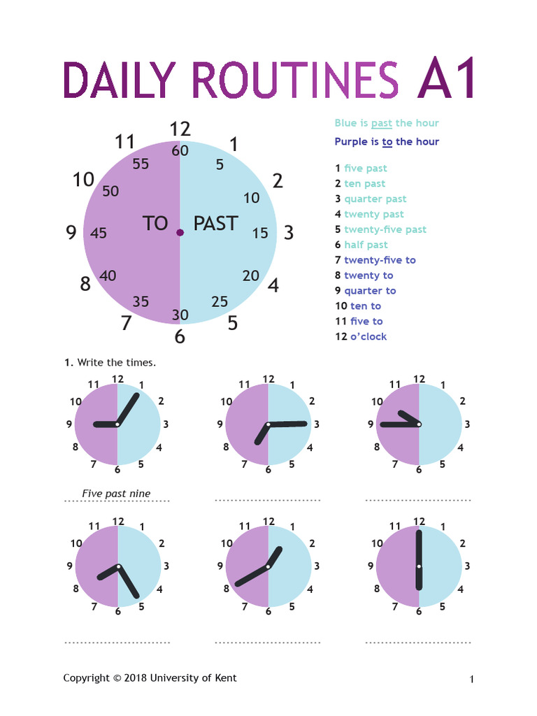 Daily-routines-A1-Students-worksheet | PDF | Chess Openings | Chess