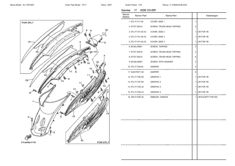 MIO 2007 Parts List Overview | PDF