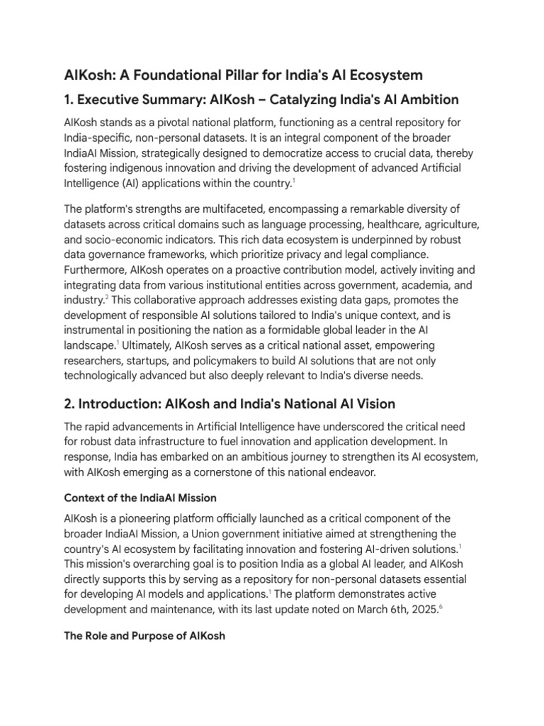 AIkosh Datasets - Presentation Preparation | PDF | Artificial ...