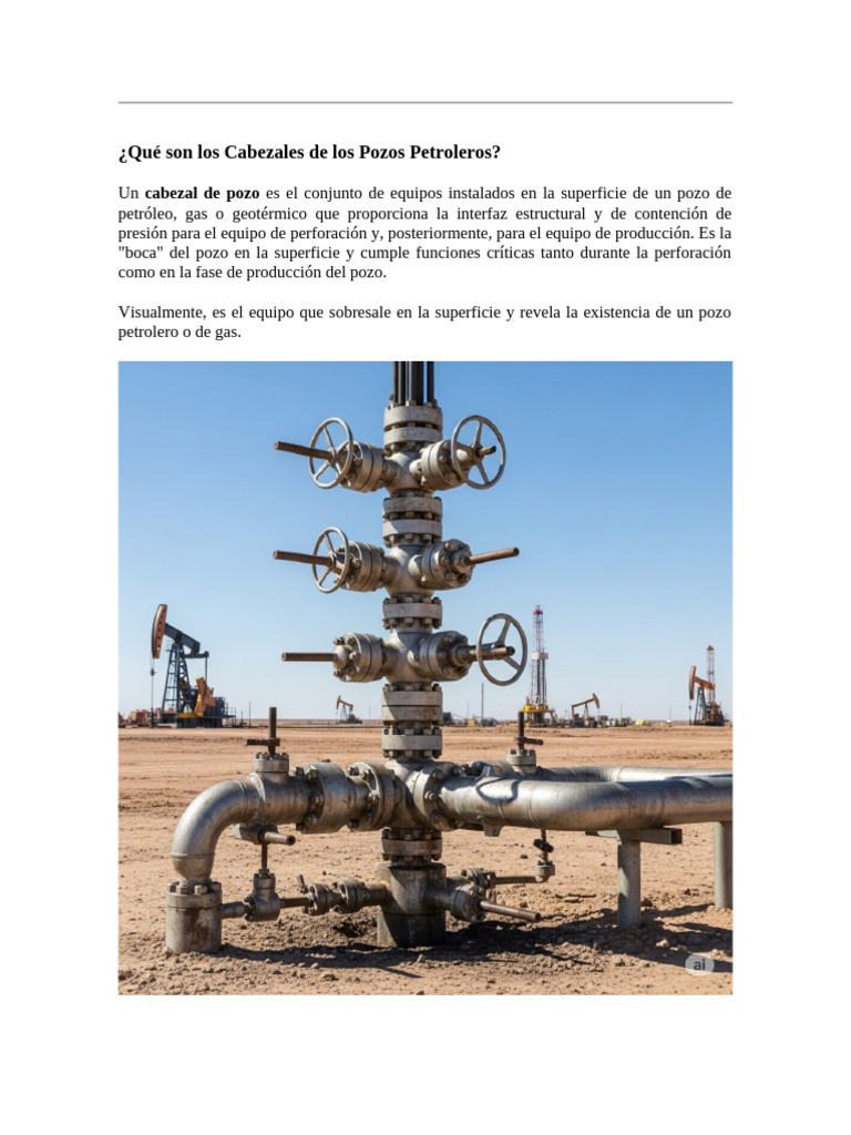 Cabezales de Pozos Petroleros: Funciones y Tipos | PDF | Pozo de petróleo