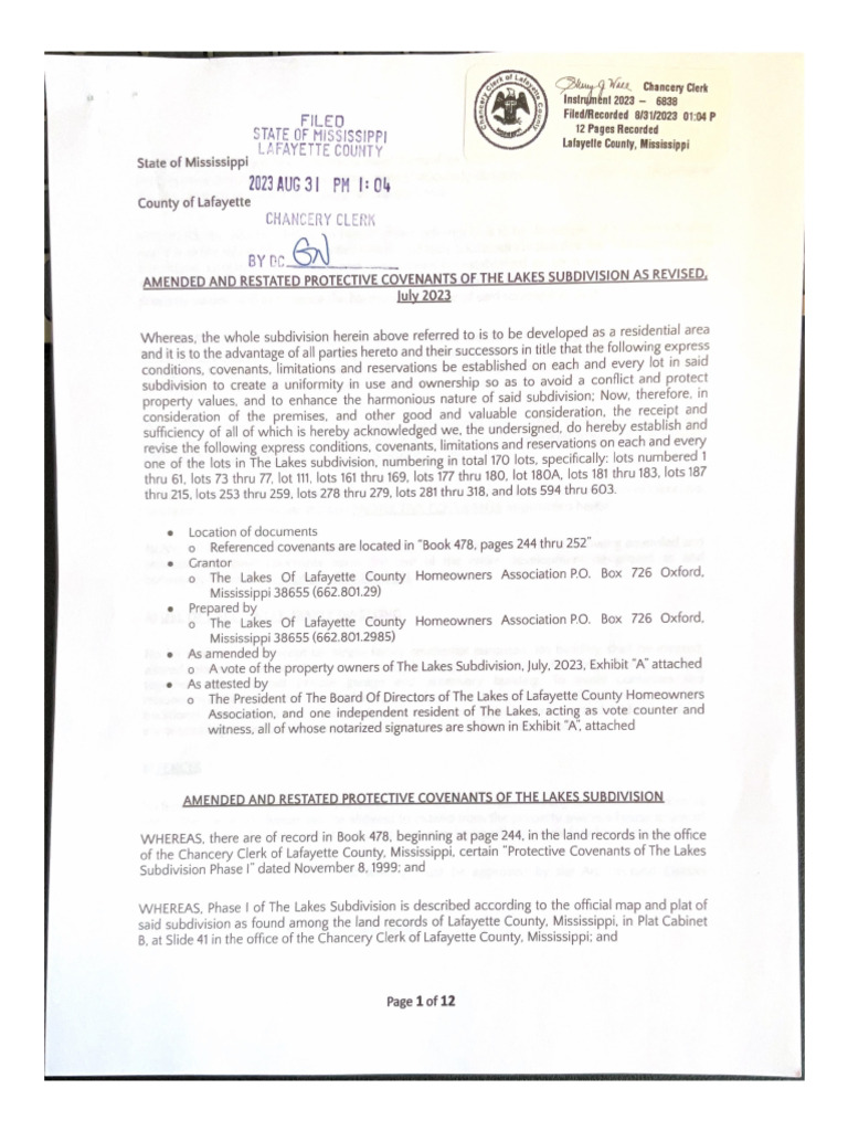 2023 Filed Hoa Covenants | PDF