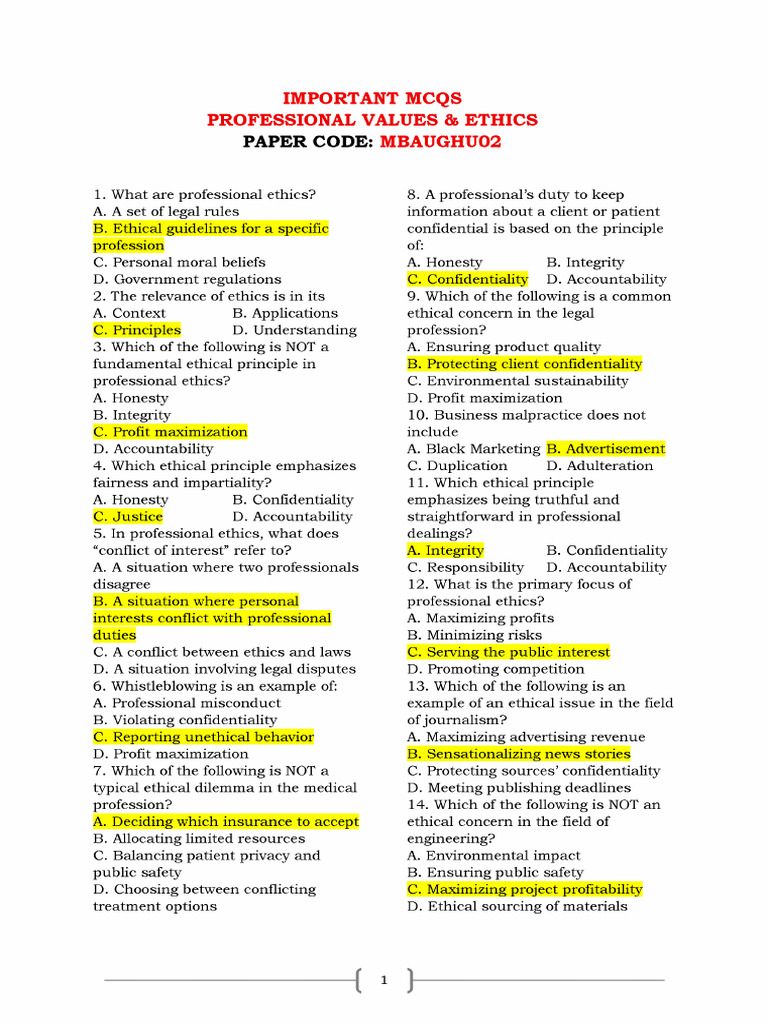 IMPORTANT MCQs | PDF