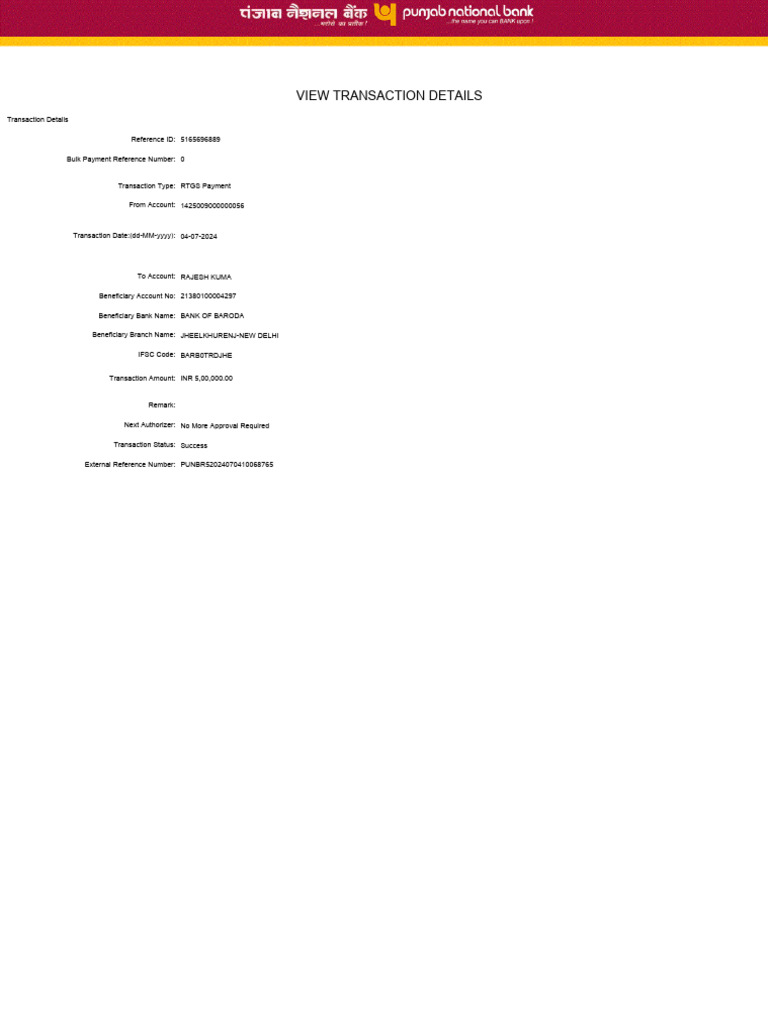 View One Time Tran Details For Single Entry 09!07!2024 | PDF