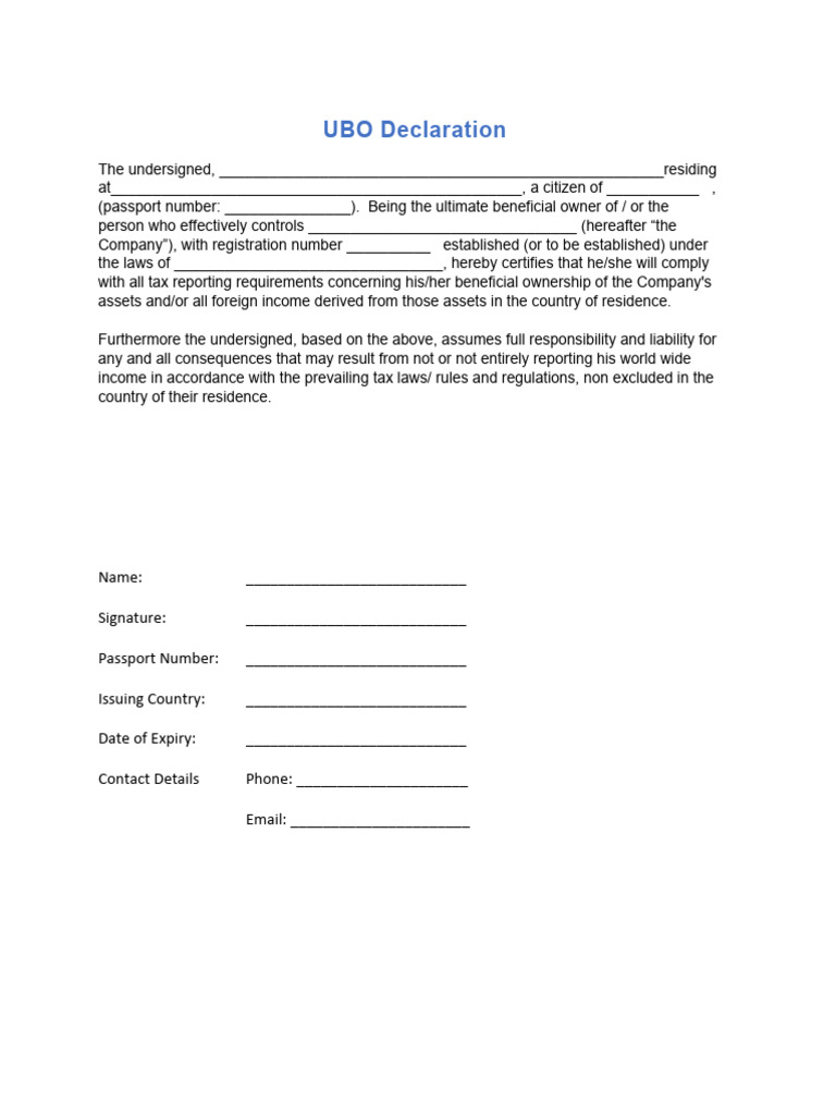 UBO Declaration | PDF