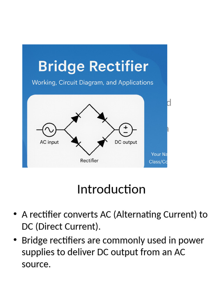 Bridge Rectifier Circuit Overview | PDF