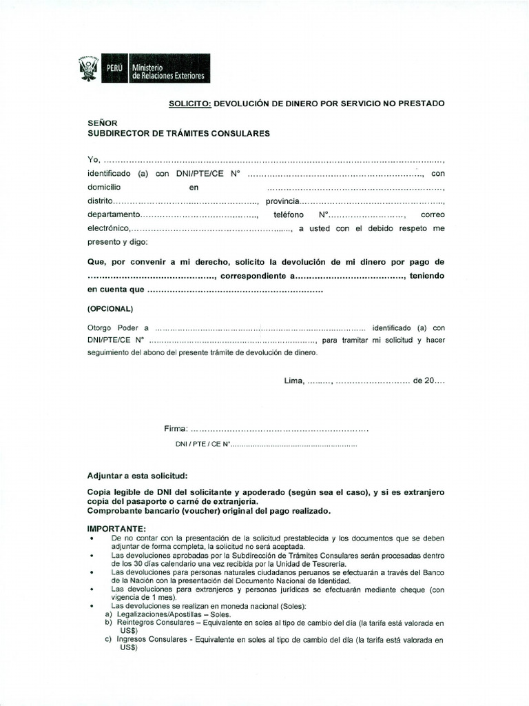 Formato Devolucion - Actual | PDF | Dinero