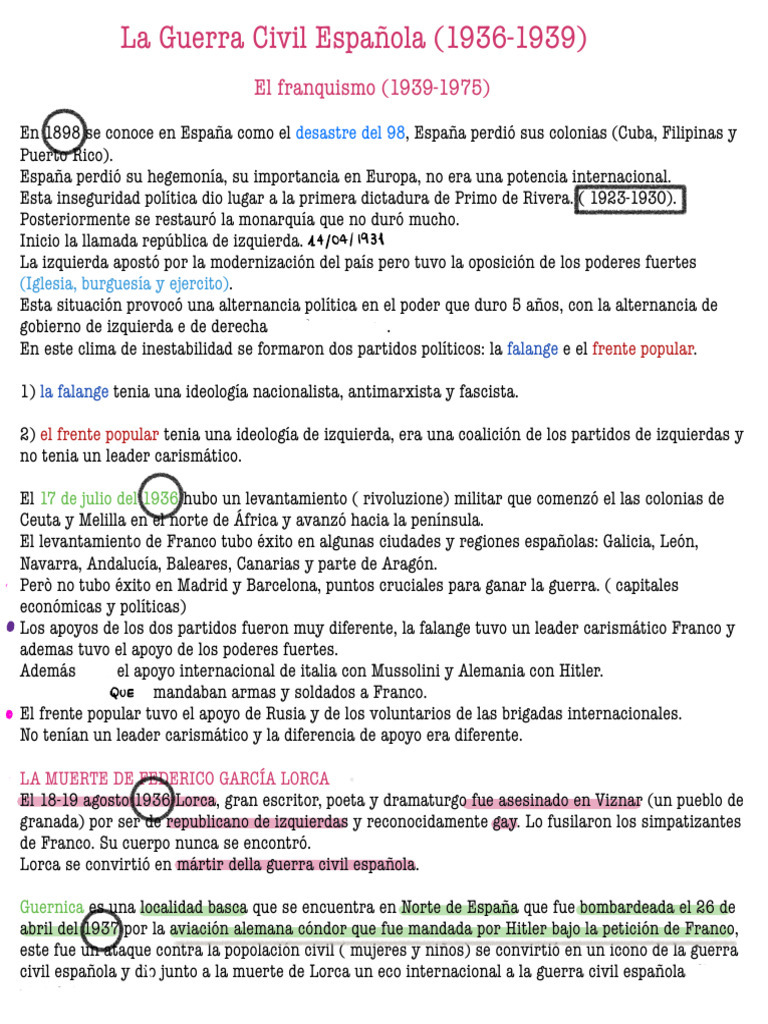 Historia de la Guerra Civil Española | PDF | guerra civil Española ...