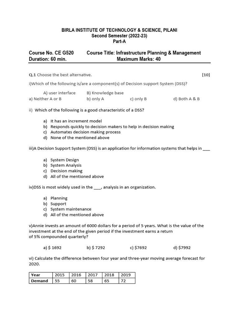 1155 CE G520 20230523062321 Comprehensive Exam Question Paper | PDF | Internal Rate Of Return ...