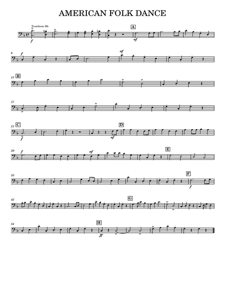 American Folk Dance - Trombone BB | PDF