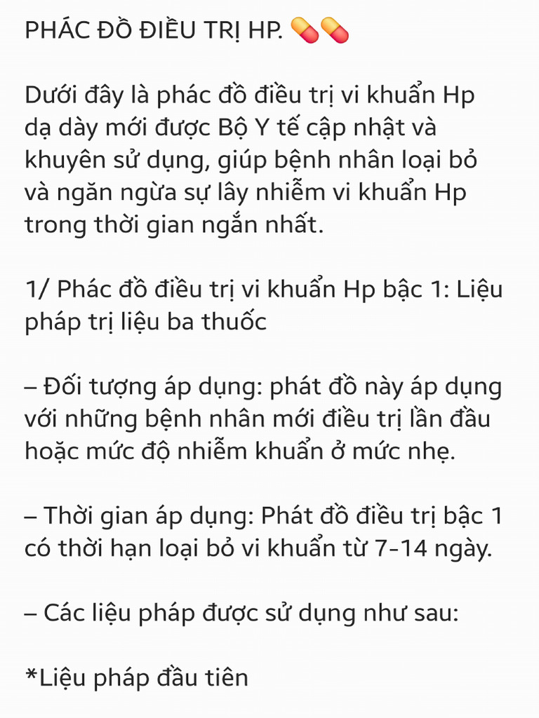 Phac Do Dieu Tri HP | PDF