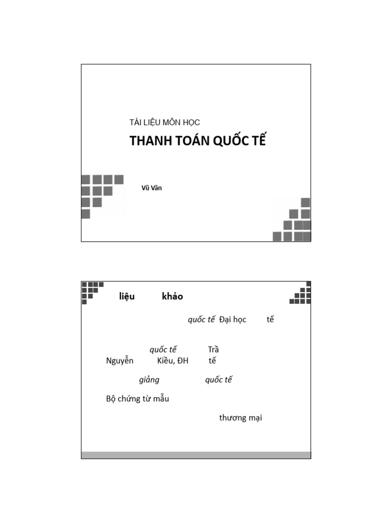 File 1. Slide TAI LIEU THANH TOAN QUOC TE - 2019 - SV | PDF