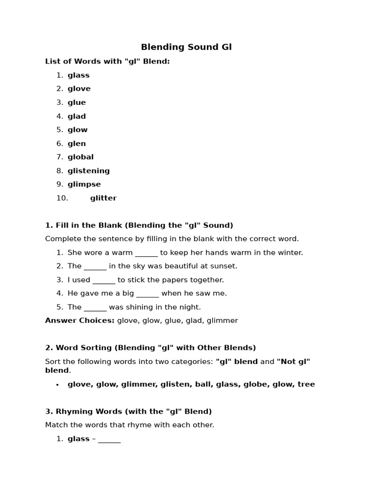 Blending Sound GL Exercise | PDF | Chess Openings | Chess Theory