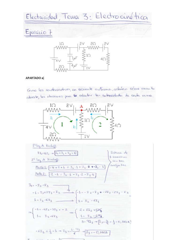 Tema 3, Electrocinetica - Problema 7 | PDF