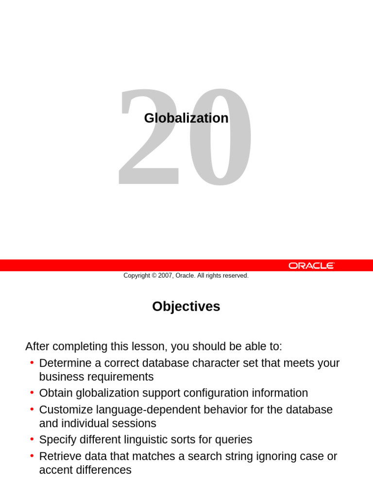 Les 20 g11n | PDF | Character Encoding | Pl/Sql