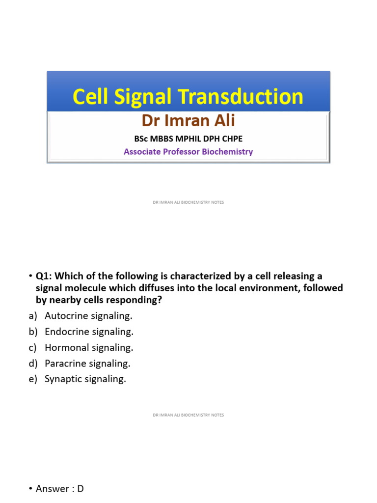 Cell Signal Transduction Overview | PDF | Cell Signaling | Kinase