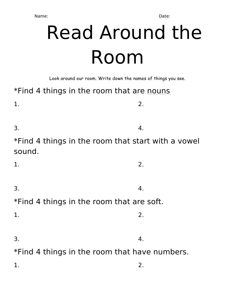 Read Around The Room Center | PDF
