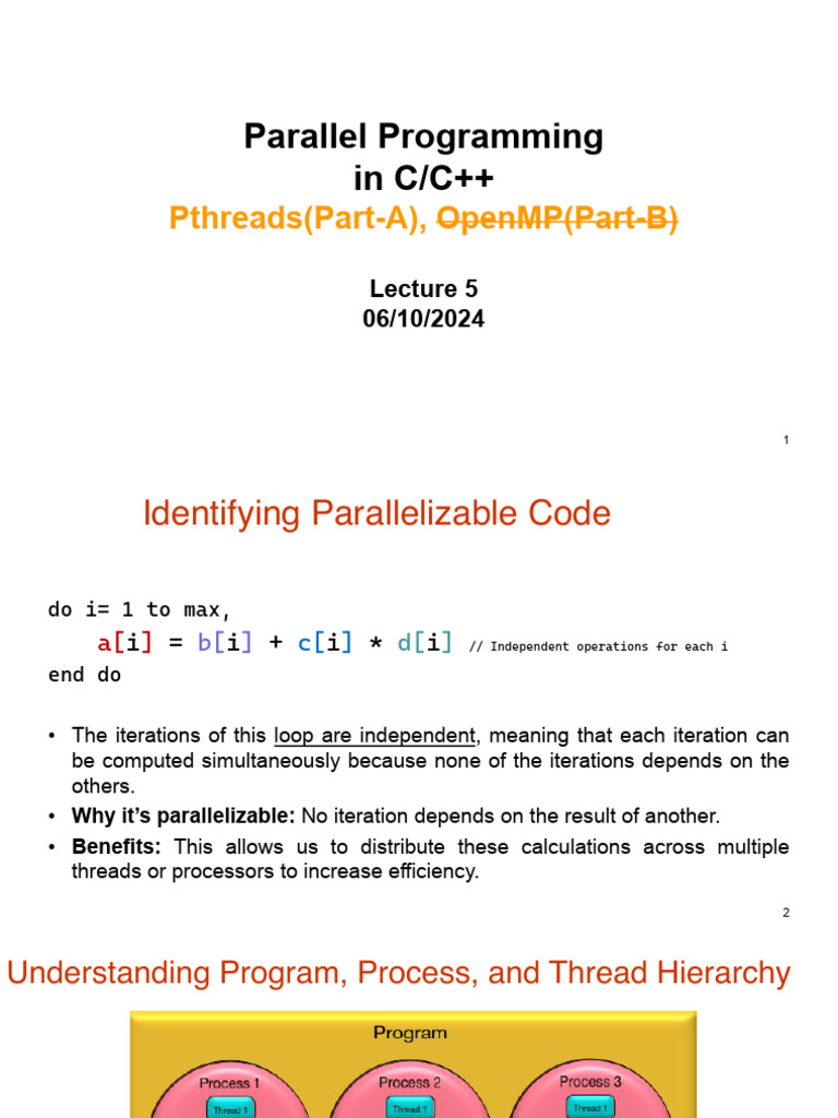 05 Parallel Programming-Pthreads - V2 | PDF | Parallel Computing | Pointer (Computer Programming)