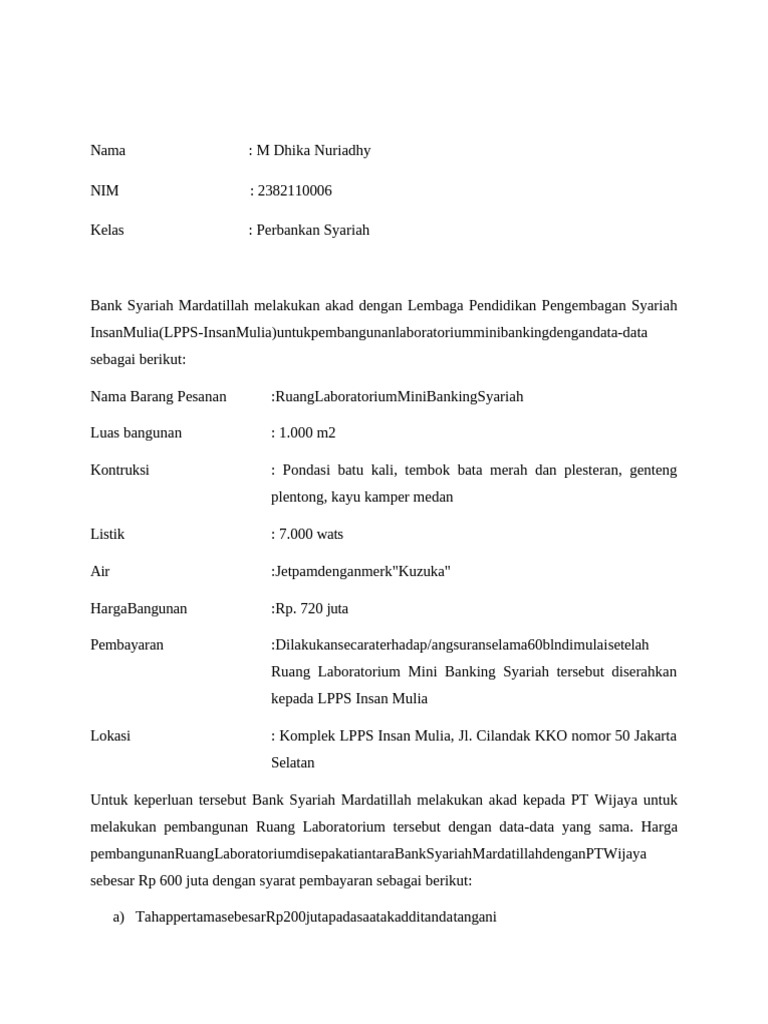 Nur Ika Dila Hartanti - 2382110006 - Akuntansi Istishna Paralel | PDF