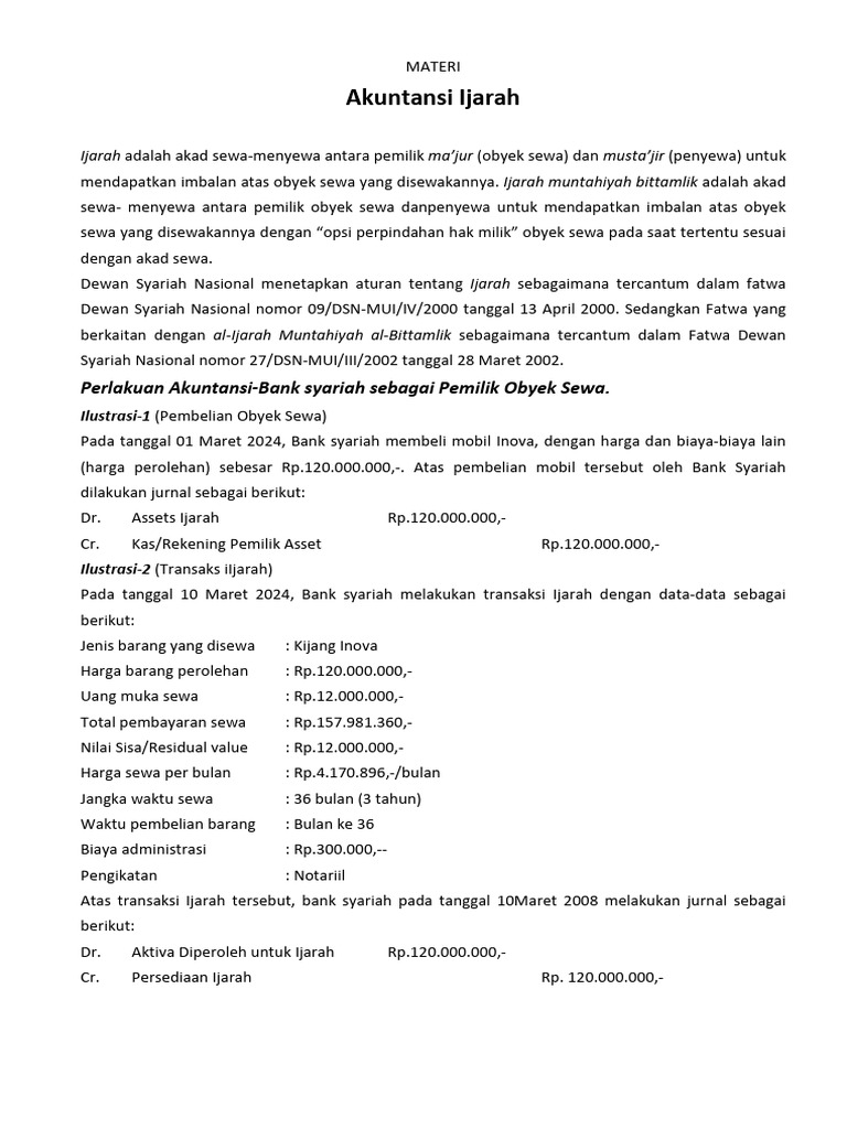 KBM Ke-12 - Akuntansi Ijarah Dan IMBT | PDF