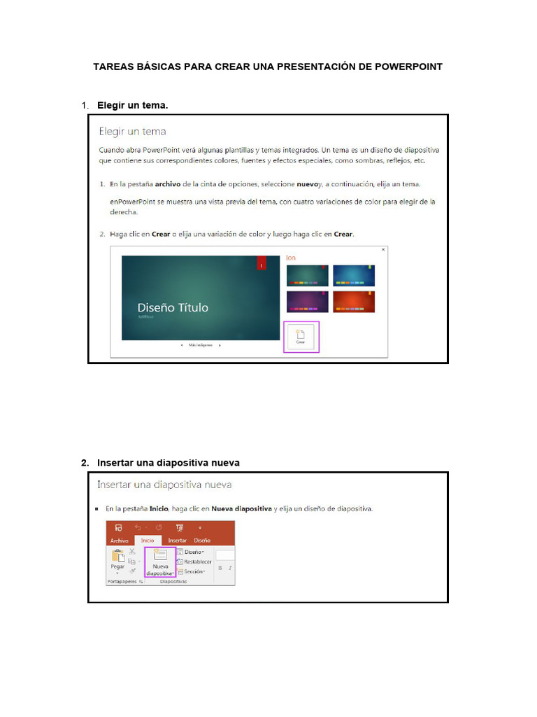 Tareas Básicas para Crear Una Presentación de PowerPoint | PDF