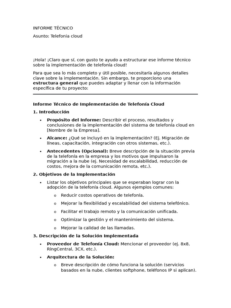 Informe Tecnico Ejemplo | PDF | Computación en la nube | Escalabilidad