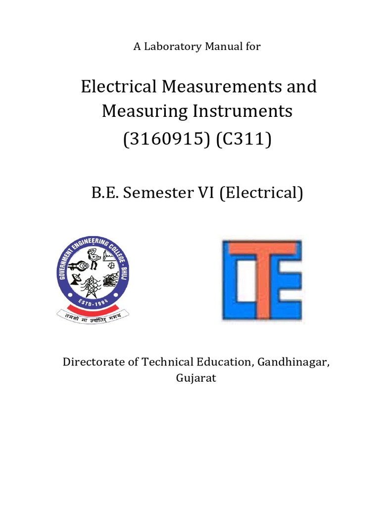 Electrical Measurements Lab Manual | PDF | Electrical Impedance ...
