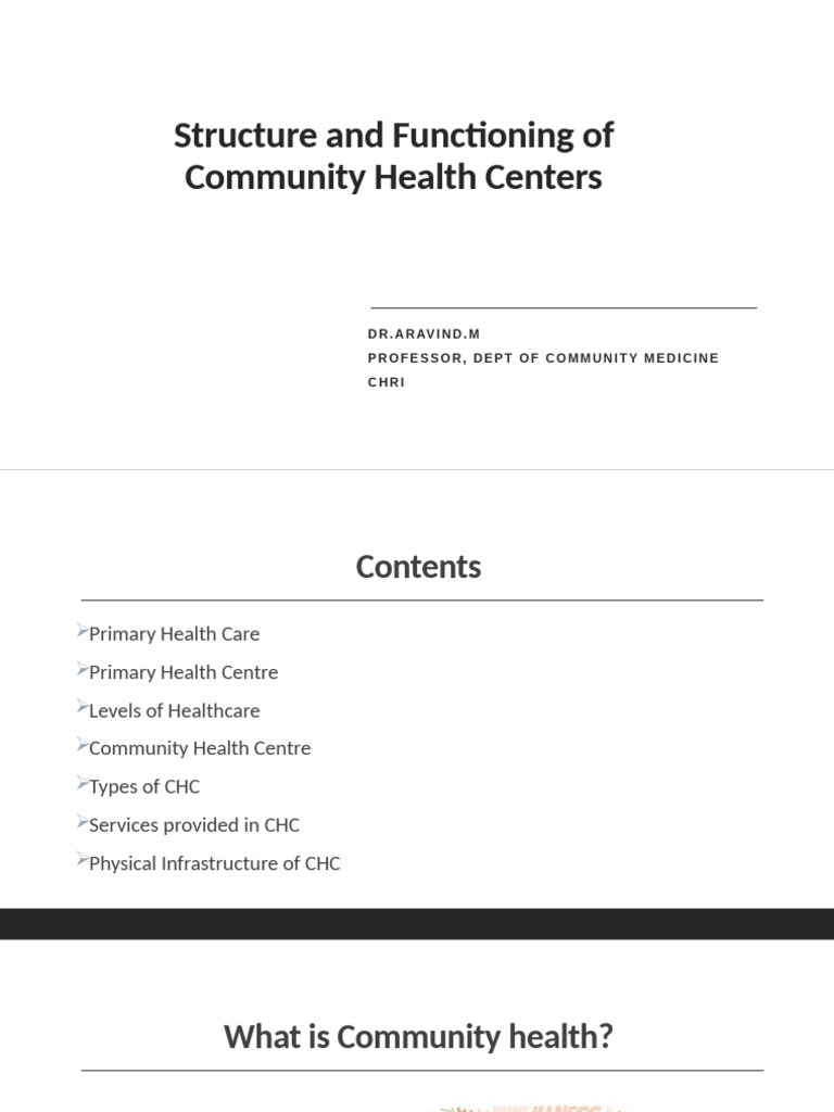 Community Health Centre Overview | PDF | Health Care | Hospital