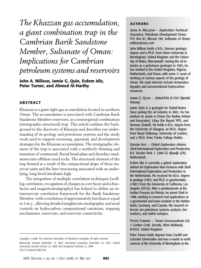 The Khazzan Gas Accumulation A Giant Com | PDF | Petroleum Reservoir ...