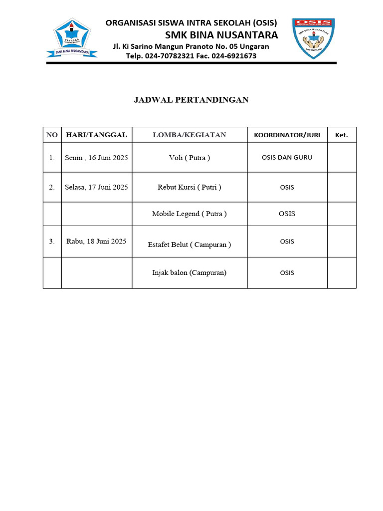 Juklak Classmeet 2025 | PDF
