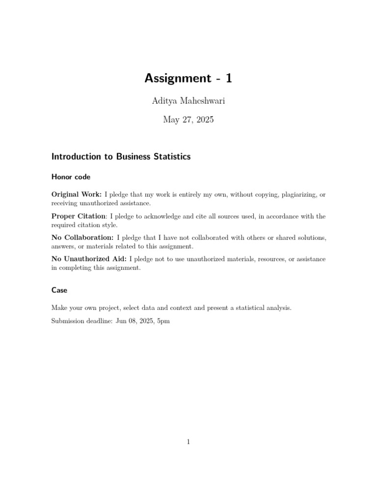 Assignment 1 | PDF