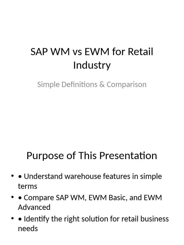 SAP WM EWM Full Features Presentation | PDF