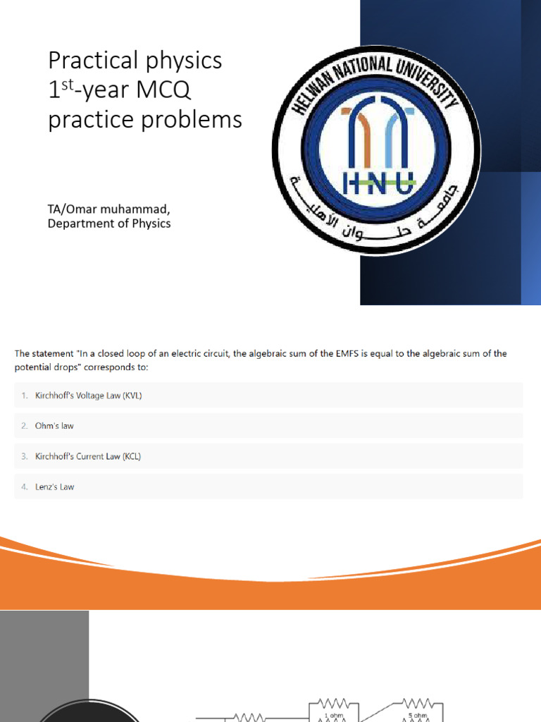 1st Year Physics MCQ Practice Questions | PDF | Rectifier | P–N Junction