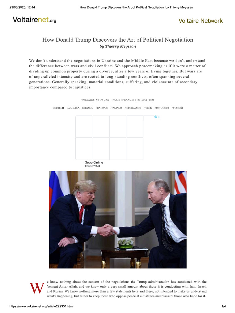 How Donald Trump Discovers The Art of Political Negotiation | PDF