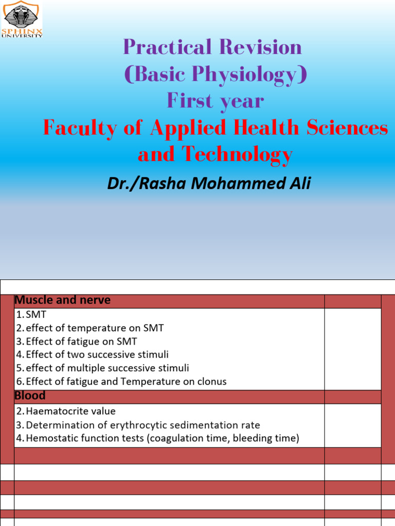 Practical Physiology Revision Guide | PDF | Blood Type | Clinical Medicine