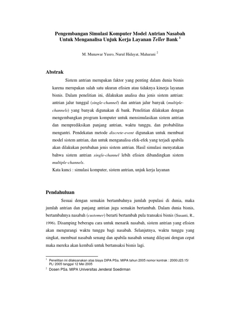 Teknik Simulasi Antrian | PDF